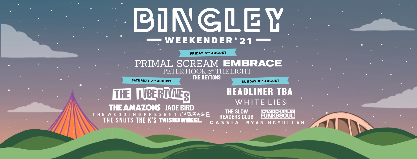 Conoce los detalles del Bingley Weekender 2021