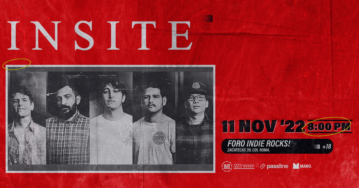 Insite se presentará en el Foro Indie Rocks!