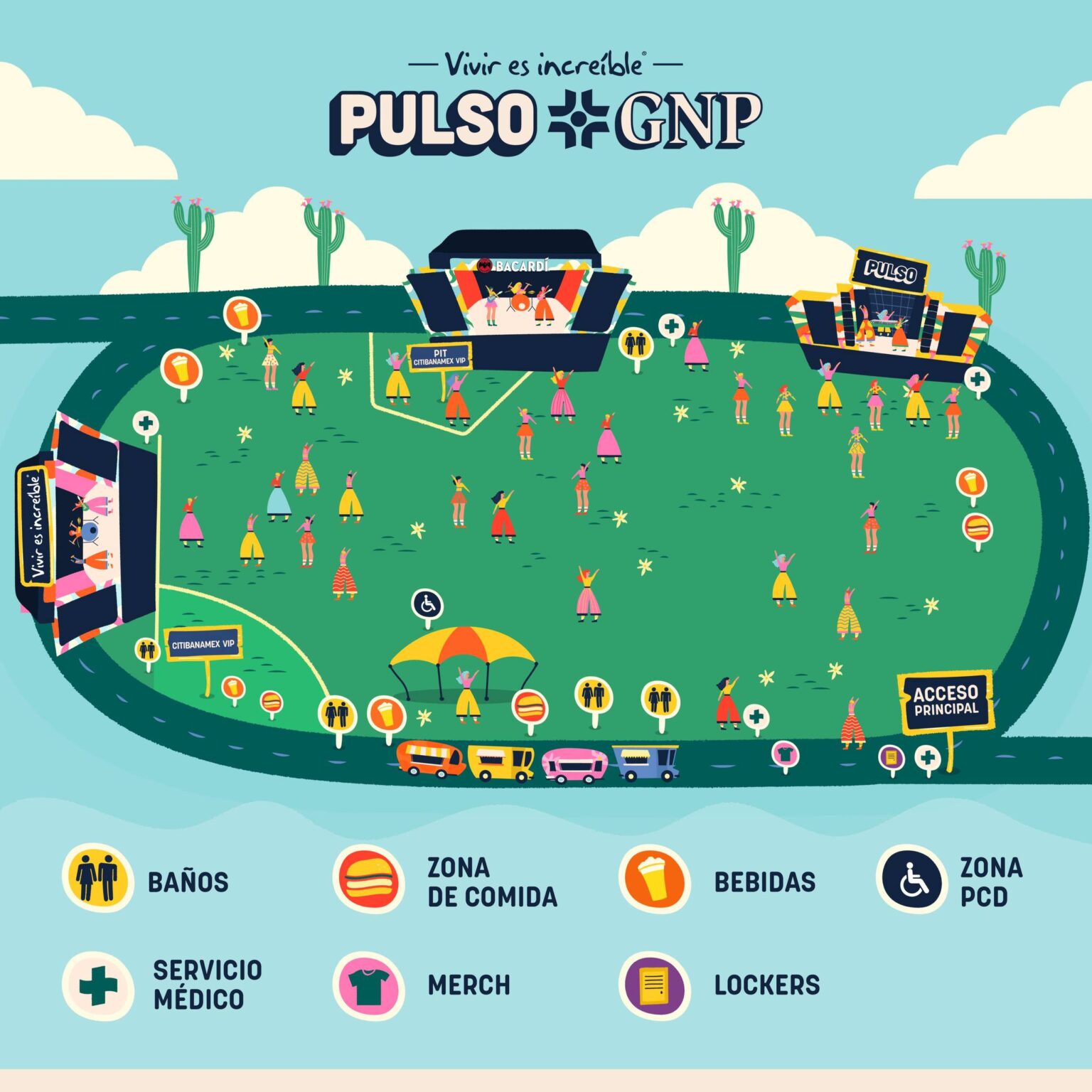 PRECIOS: Festival Pulso GNP 2024 revela horarios y mapa