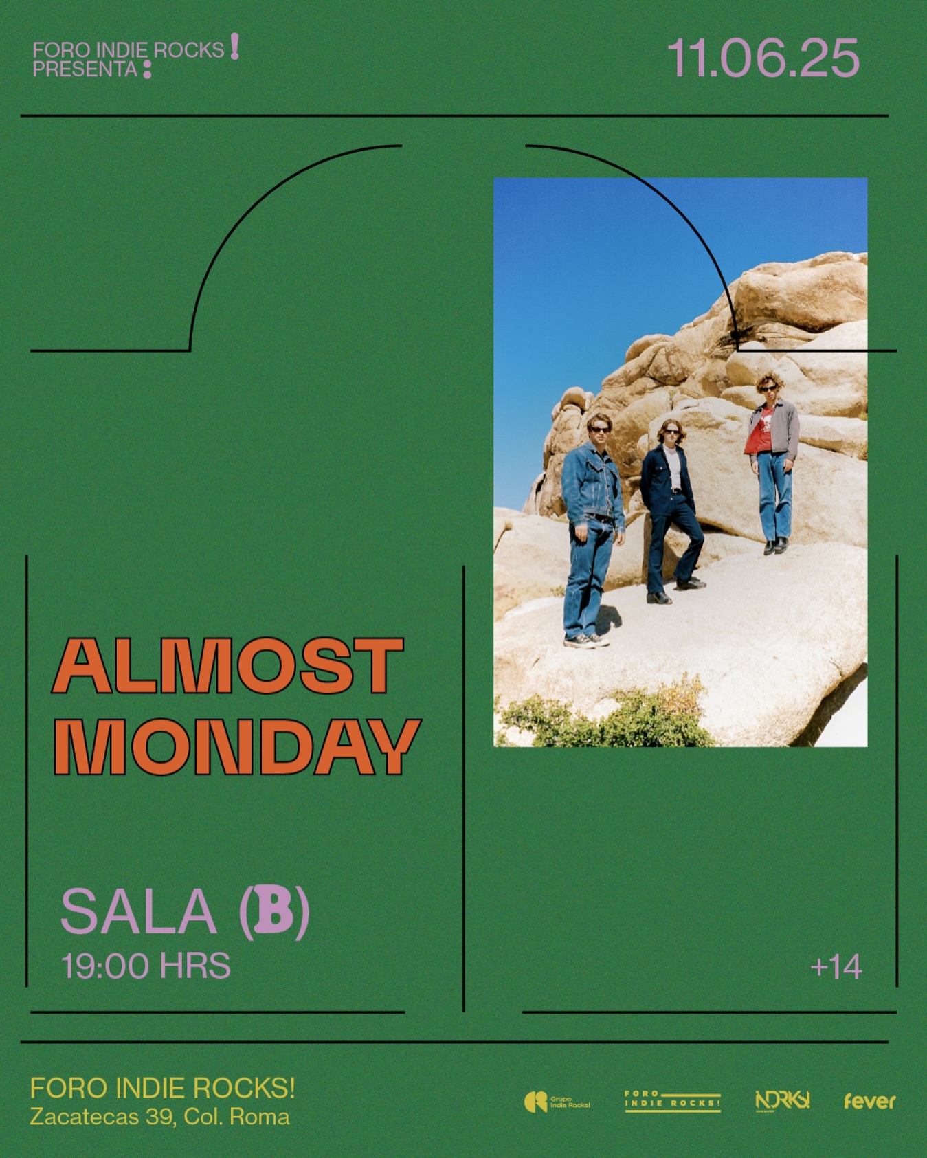 PRECIOS: Almost Monday encenderá el Foro Indie Rocks!