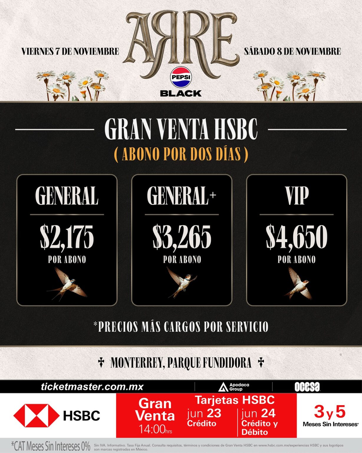 ARRE Pepsi Black 2025: lineup, precios, horarios, mapa y más